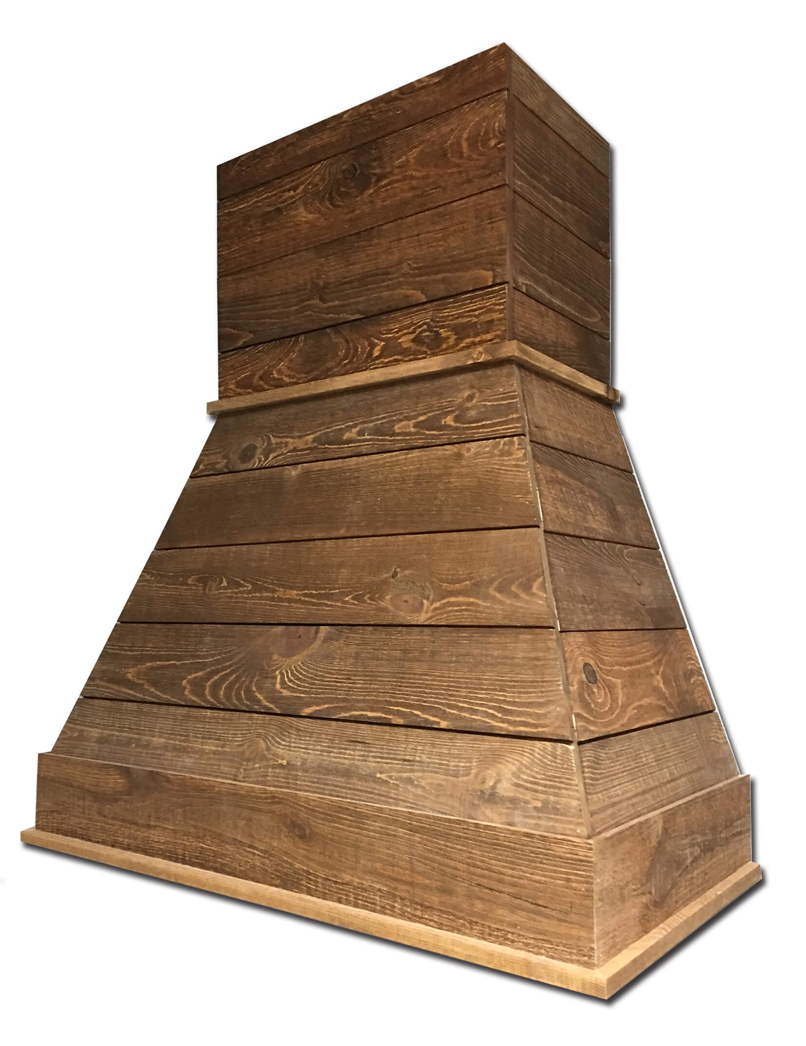 30" Castlewood Rustic Shiplap Chimney Range Hood - Brown (42-1/2" H | 31" W | 20-3/8" D) (No Ventilator/Liner)