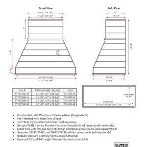 30" Castlewood Rustic Shiplap Chimney Range Hood - Brown (42-1/2" H | 31" W | 20-3/8" D) (No Ventilator/Liner)