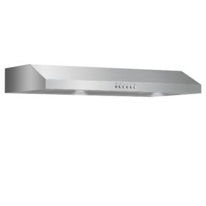 oneeon 30'' slim under cabinet range hood - 4-speed exhaust fan, 2 reusable filters, bright led lights, stainless steel finish - all you need for a clean and stylish kitchen