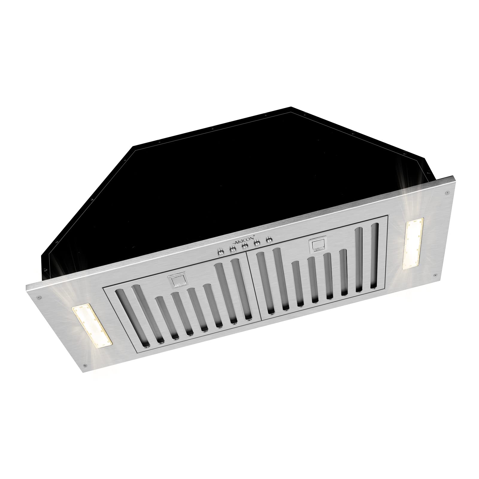 Range Hood Insert/Built-in 30 inch, Ultra Quiet Powerful Vent Hood with LED Lights, 3 Speeds 600 CFM, Stainless Steel - Akicon