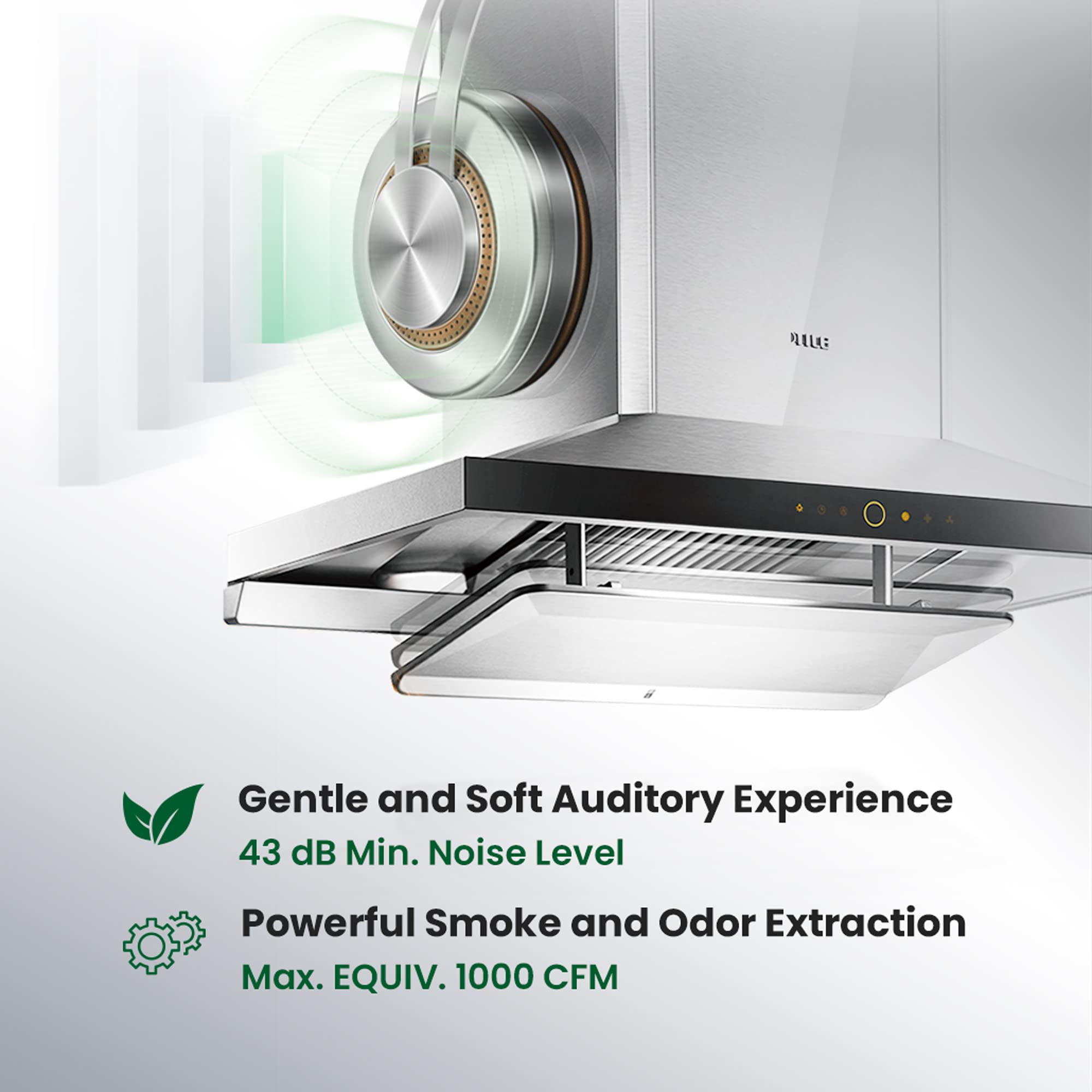 FOTILE EMS9026 36" Wall-mount Range Hood 1000 CFMs with Touchscreen, 2 Speed-settings and Auto Turbo Mode | Manual-adjustable Capture Shield Technology | Delay Shutoff and Detachable Oil Plate