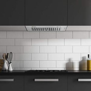 Hauslane | Chef Series Range Hood R100 30" Built-In/Recessed Stove Hood | Compact Stainless Steel | 3 Speed Kitchen Exhaust Fan with Light | Dishwasher-Safe Baffle Filter | 6" Duct