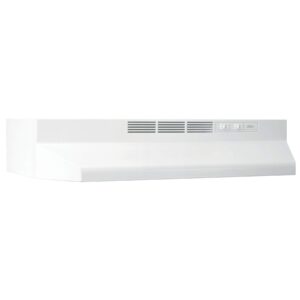 broan-nutone 412101 non-ducted ductless range hood with lights exhaust fan for under cabinet, 21-inch, white