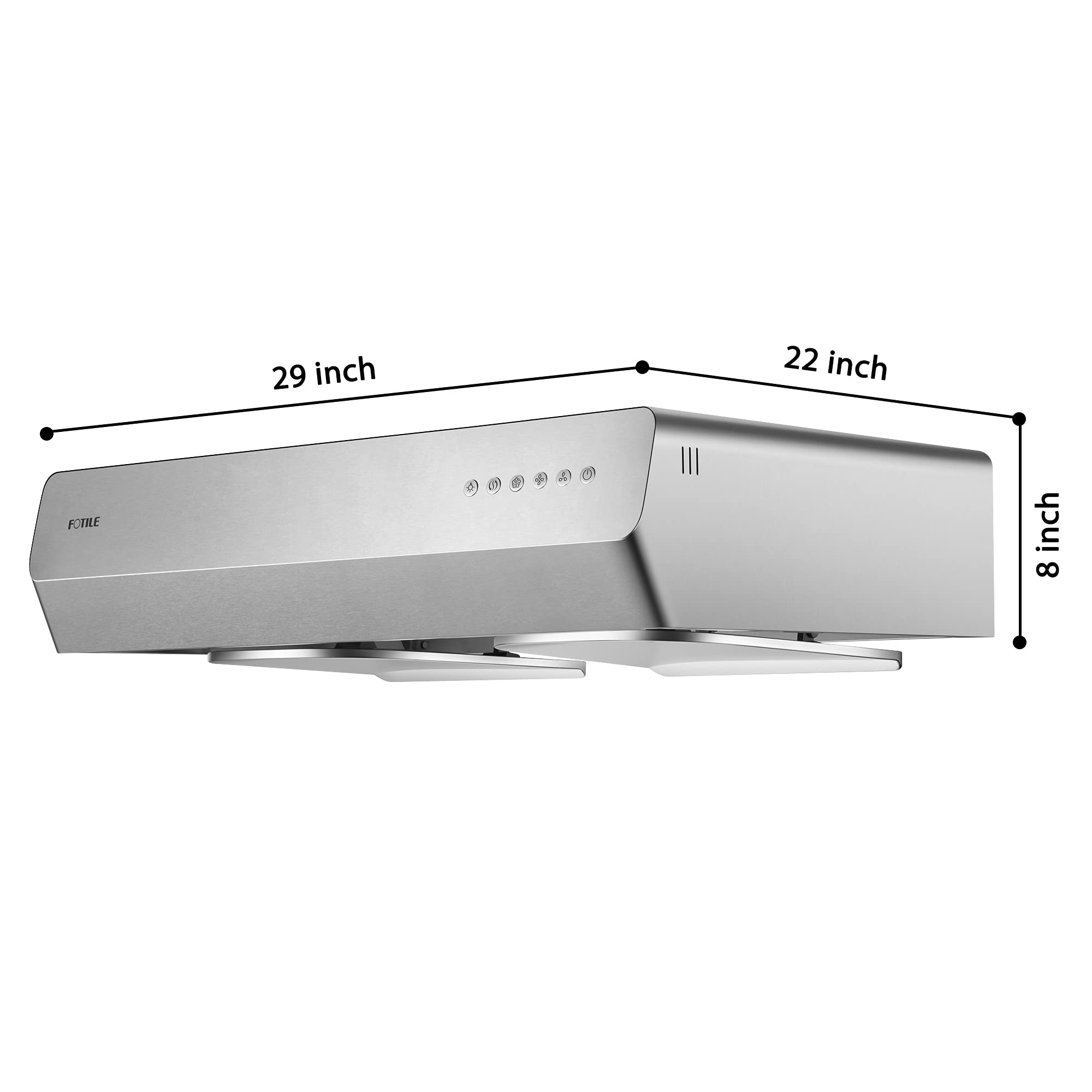 FOTILE Pixie Air UQS3001 30” Stainless Steel Under Cabinet Range Hood, 800 EQUIV. CFM Kitchen Over Stove Exhaust Vent with LED Lights Dual AC Motors and Mechanical Buttons