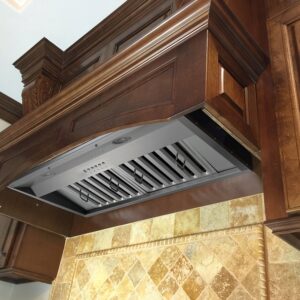 KOBE IN2648SQB-1100-5A Deluxe 48" Built-In/ Insert Range Hood, 6-Speed, 1100 CFM, LED Lights, Baffle Filters, Stainless steel