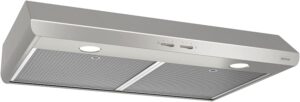 broan-nutone bksh130ss sahale 30-inch under-cabinet easy install 4-way convertible range hood with 2-speed exhaust fan and light, 300 max blower cfm, stainless steel