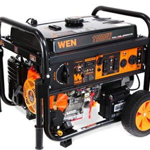 WEN DF1100X 11000-Watt Electric Start Portable Generator with Wheel Kit and CO Shutdown Sensor, Black