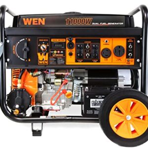 WEN DF1100X 11000-Watt Electric Start Portable Generator with Wheel Kit and CO Shutdown Sensor, Black