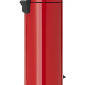 Brabantia New Icon Step Trash Can (8 Gal / Passion Red) Soft Closing Kitchen Garbage/Recycling Can with Removable Bucket