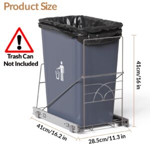 Volitaous Cabinet Trash Can Pull Out Trash Can Rack, Adjustable & Smoothly Under Kitchen Sink Garbage Can Pull Out for 7-11 Gallon (Not Include Can)