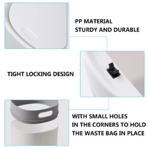 AWOLIC Mini Desktop Trash Can with Lid,Small Garbage Can for Countertop,Dressing Table,Bedside Etc,Free 90 Bags(White)