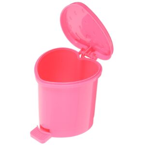 Tofficu Strawberry Trash Can, Kawaii Garbage Can, Mini Trash Can for Desk, Cute Pink Trash Can for Car Office Home Bedroom Bathroom Kitchen Decor