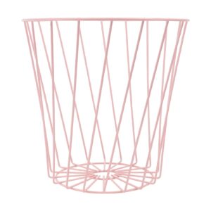 zerodeko home office decor trash garbage can wastebasket rustic metal wire hollow litter rubbish container bin for bathroom bedroom kitchen home office entryway decor