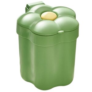 STOBOK Car Trash Bin Desktop Trash Can with Lid Mini Cute Waste Paper Basket Cartoon Flower Design Garbage Container Bin for Home Office Bedroom Nursery Room Green Automotive Garbage Cans