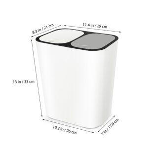 Yardwe Trash Can with Lid Container with Lid Bin with Lid White Bins Trashcan with Lid White Garbage Can White Trash Can Garbage Can with Lid Home Wastebasket Dust Bin Small Pedal Plastic