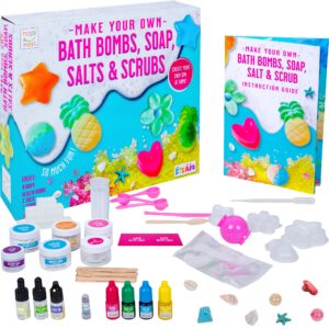 Hapinest Make Your Own Bath Bombs, Soap, Salts and Scrubs Spa Craft Science Kit for Kids Girls and Boys Toys & Gifts Ages 6 7 8 9 10 11 12 Years Old and Up