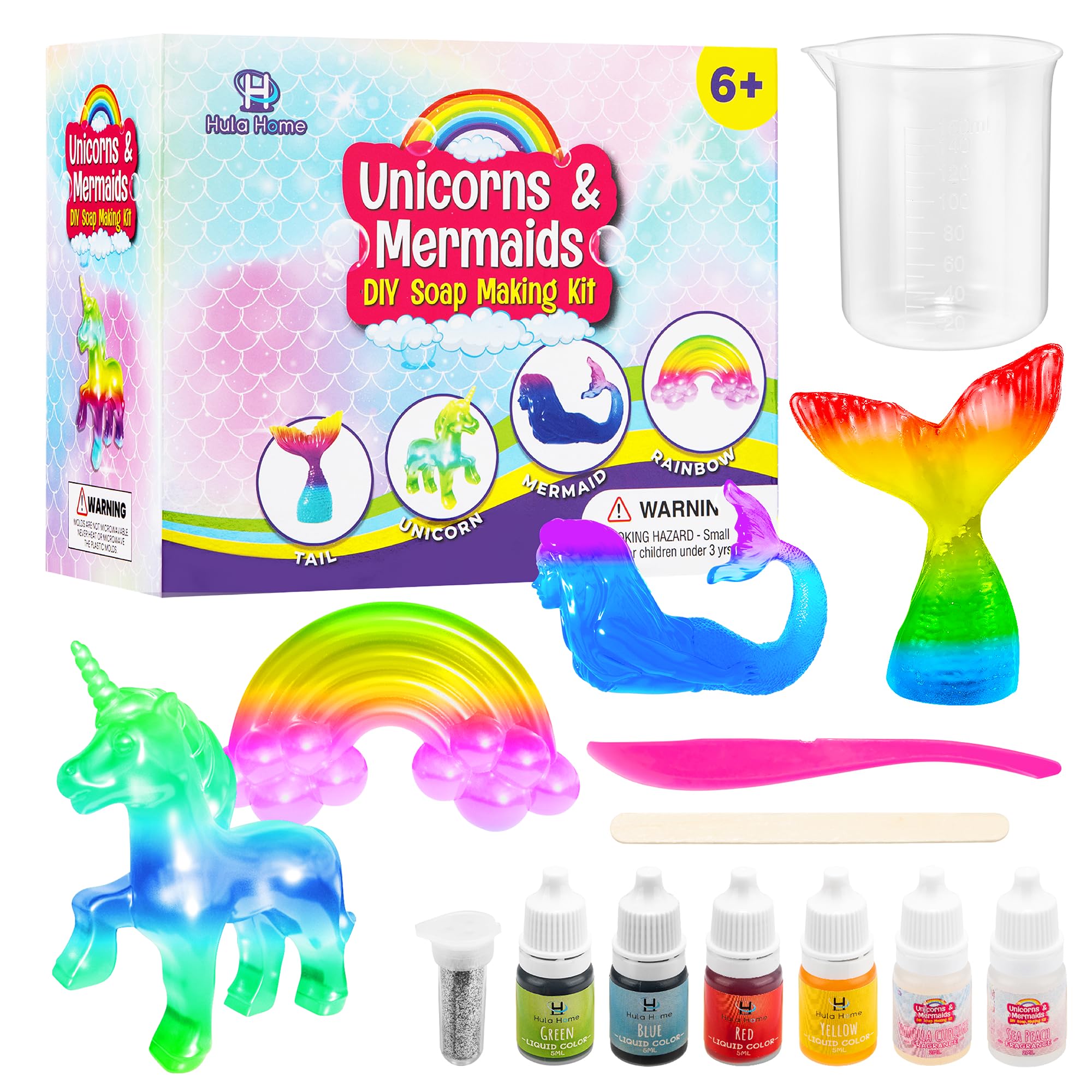 Hula Unicorn & Mermaid Soap Making Kit - DIY Crafts for Girls Age 6-12, STEM Activity Gift