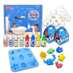 loako soap making kit for kids & adults - diy soap kit - make your own soap - science lab activity for age 6-12 - 10-15 pieces