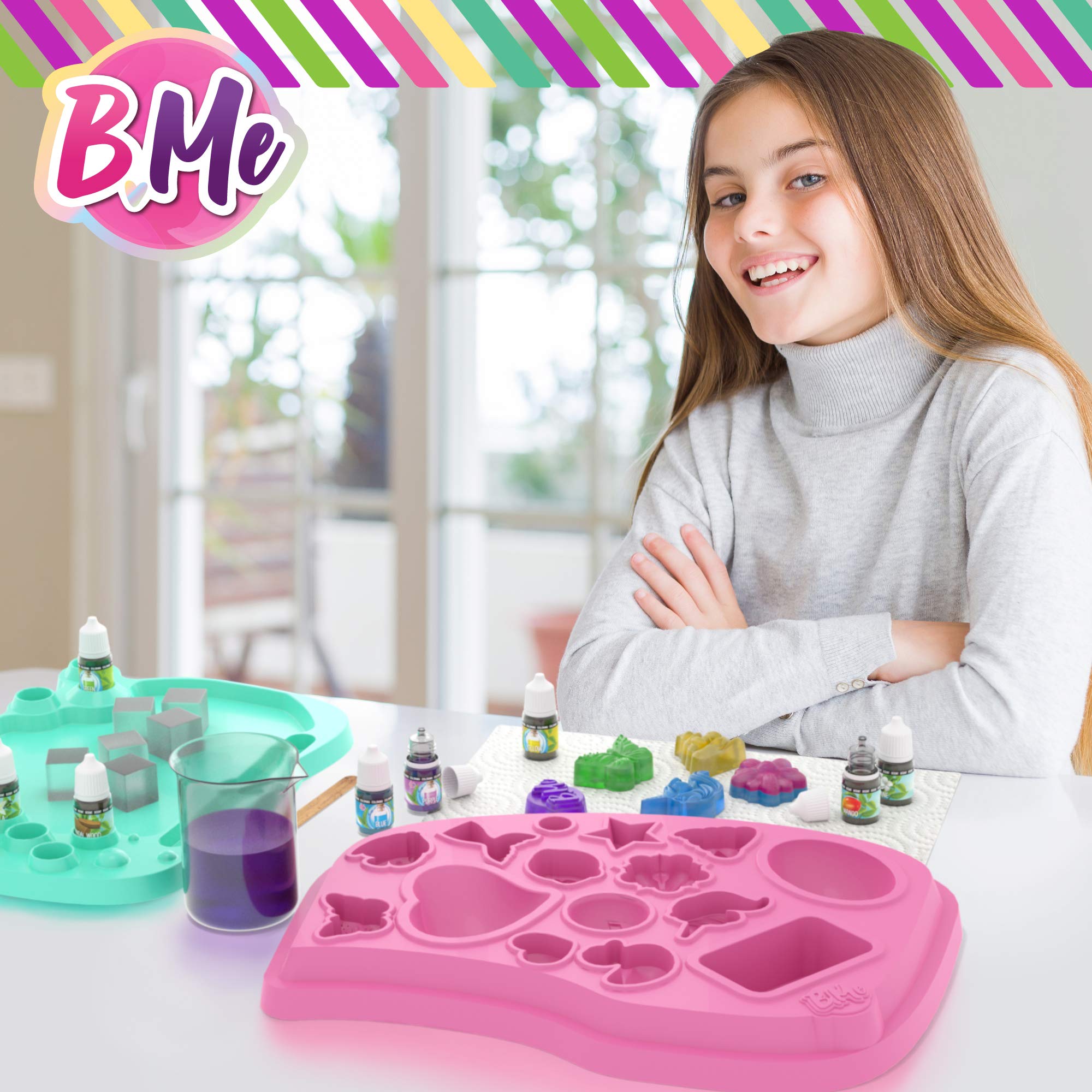 B Me Beginner Soap Making Craft Kits for Kids Girls Ages 6+ | Make 15+ Soap Shapes with 5 Different Scents | Make Your Own Soap Science Kits Toys Gifts