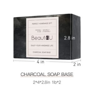 BEAUTI4U 2LB Soap Base - Charcoal Soap Making Supplies with Soap Making Kit - Melt and Pour Soap Base - Melt and Pour Soap Kit -Organic Soap Base for Soap Making