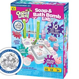 Thames & Kosmos Ooze Labs Soap & Bath Bomb Lab Kit - 10 Cosmetology & Skin Care Experiments | Parents' Choice Award Winner