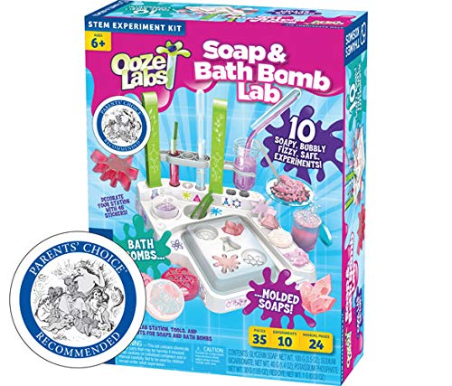 Thames & Kosmos Ooze Labs Soap & Bath Bomb Lab Kit - 10 Cosmetology & Skin Care Experiments | Parents' Choice Award Winner