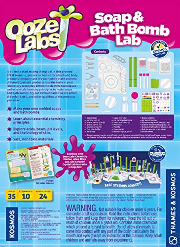 Thames & Kosmos Ooze Labs Soap & Bath Bomb Lab Kit - 10 Cosmetology & Skin Care Experiments | Parents' Choice Award Winner