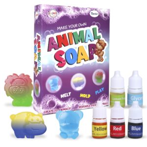 darice soap making kit for kids, crafts activity science kits, stem diy educational animal toys for boys & girls ages 6+