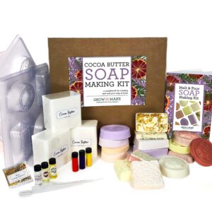 diy cocoa butter soap making kit - learn how to craft custom scented and dyed soap bars