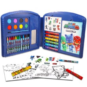 Disney PJ Masks Art Set for Kids - 50 Pc Superhero Art Kit Bundle with PJ Masks Coloring Utensils, Paint, Art Pad, Stickers, More | PJ Masks Painting Kit for Kids