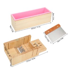 Soap Cutter Kit, Soap Cutter Include Wooden Box Silicone Mold Stainless Steel Cutter Soap Cutter for DIY Soap Making