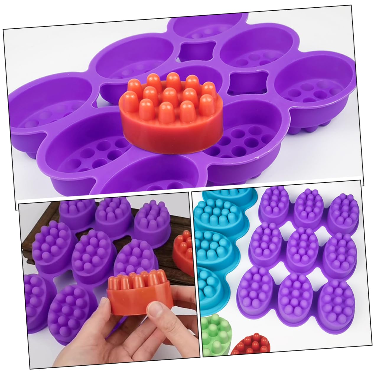 KONTONTY Soap Molds Silicone Shapes Unique Resin Mold Silicone Molds Hand Handmade Soap Mold Soap Kits Making for Adults Soap Molds for Soap Making Soap Making Tools Soap Mold Kit