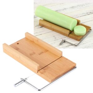 Soap Making Kit, Soap Cutter, Silicone Soap Molds, Soap Making Tools, 1200ml DIY Silicone Soap Making Mold Wooden Box Set Manual Soap Cutter with Scale Kitchen Tool