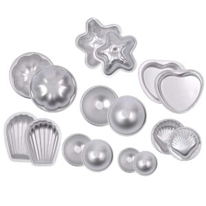 16 pcs bath bomb mold kit,8 sizes diy bath bomb molds set aluminum alloy bath salt ball moulds handmade crafts gifts