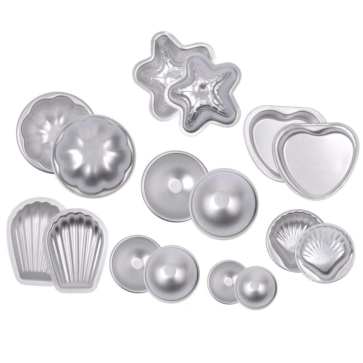 16 Pcs Bath Bomb Mold Kit,8 Sizes DIY Bath Bomb Molds Set Aluminum Alloy Bath Salt Ball Moulds Handmade Crafts Gifts