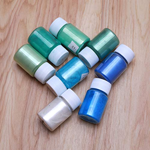 Cherjoury 8 Colors Pigments Brilliant Mica Powder Kit Epoxy Resin Colorant Makeup Bath Bomb Soap Candle Making Powder Pigment Kitset C