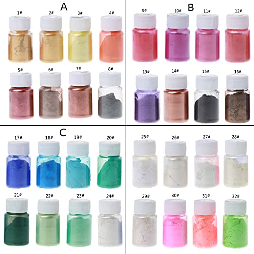 Cherjoury 8 Colors Pigments Brilliant Mica Powder Kit Epoxy Resin Colorant Makeup Bath Bomb Soap Candle Making Powder Pigment Kitset C