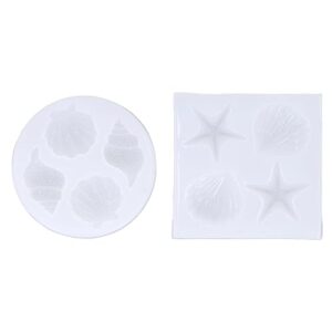 versatile silicone seashell molds - mirror flash & nonstick diy mobile &écor crafts kit - easy release seashell conch silicone for art projects - (5-pack)-size1