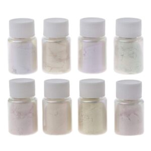 cherjoury 8 color colorshift pearl pigment for aurora resin pigment mica polarized pearlescent pigment kit jewelry making8 bottles powder bottle 5.5x2.5cm