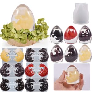 QMQJIA Dragon Egg Resin Mold Desktop Ornaments Mold for DIY Resin Art Table Lamp Home Decorations Newborn Dinosaur Light Molds Dragon Silicone molds for Wax Melts/soap/Baking/epoxy Resin/Candle/Clay