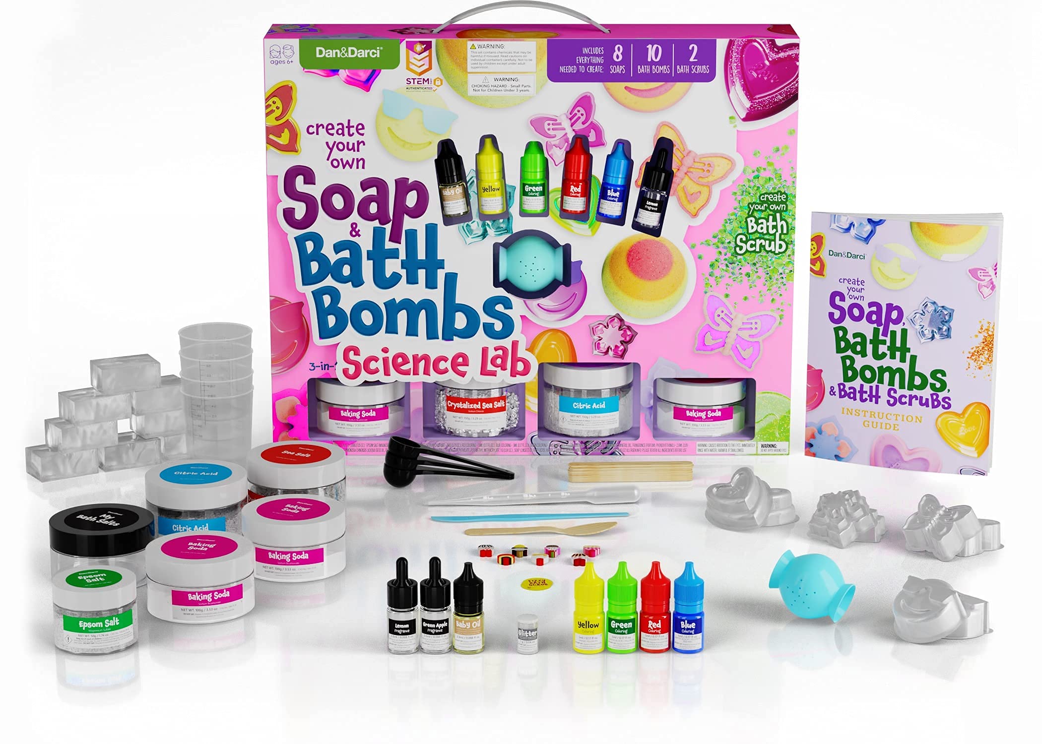 Soap & Bath Bomb Making Kit for Kids, 3-in-1 Spa Science Kit, Easter Craft Gifts For Girls & Boys Age 6 7 8 9 10-12 Year Old Girl Crafts Kits : DIY Experiment Toys, Craft Gift For Kids Ages 6-12