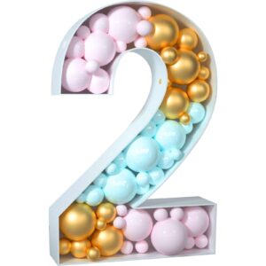 imprsv 3ft mosaic numbers for balloons, balloon mosaic number frame, marquee number, 12th 20th birthday decorations, second anniversary decor, large cardboard numbers,number 2 balloon