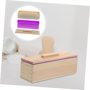 TEHAUX 3pcs Box soap mold soap making supplies resin epoxy rectangular loaf DIY soap making kit silicone dessert making soap loaf soap craft soap flexible bread wooden purple cake