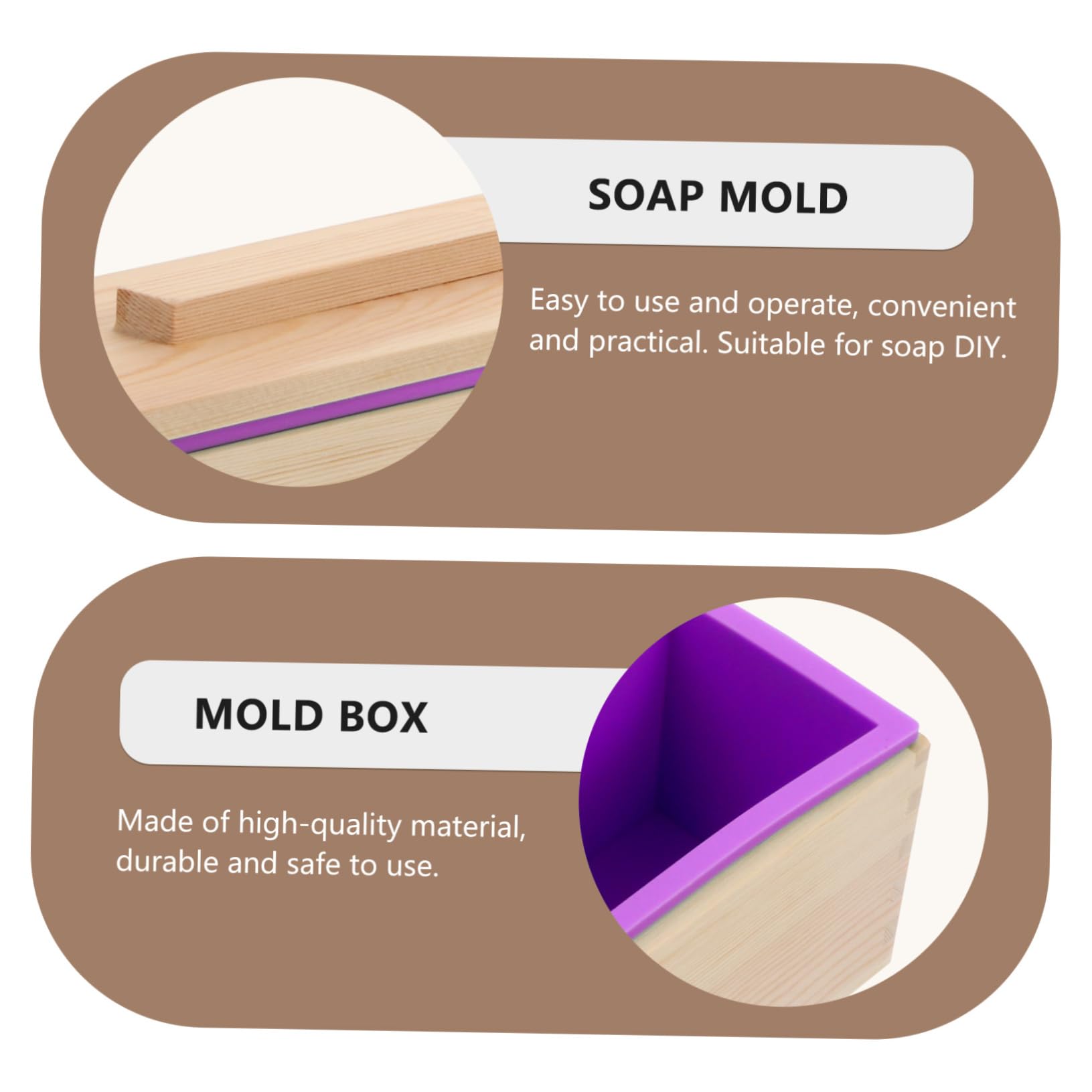 TEHAUX 3pcs Box soap mold soap making supplies resin epoxy rectangular loaf DIY soap making kit silicone dessert making soap loaf soap craft soap flexible bread wooden purple cake