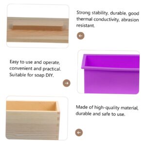 TEHAUX 3pcs Box soap mold soap making supplies resin epoxy rectangular loaf DIY soap making kit silicone dessert making soap loaf soap craft soap flexible bread wooden purple cake