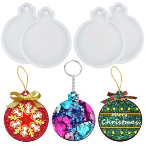 Earring Set Mould Silicone Mould Christmas Ornament Round Pendant Mould Soap Molds Silicone Set (Black, One Size)