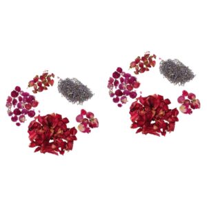 sewacc 2pcs 5 dried flowers edible flowers for drinks dry lavender flowers rose petals for bath dried lavender flower diy pressed flower pressed flowers head diy kits scrapbook aromatic