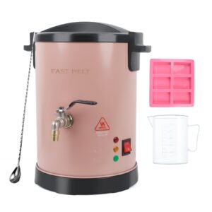 fast melt 3qts soap base melter - soap making kit with constant temperature control melter, quick pour spout, ideal for homemade soap business fast loading easy clean pink