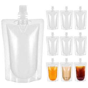 yardwe drink pouches plastic flask: 3.5oz/100ml juice pouches for adults, reusable drink bags for outdoor travel, 50pcs