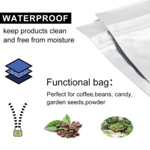 GooGou Resealable Zip Mylar Bag Food Storage Aluminum Foil Bags Smell Proof Pouches 3.9x5.9" 100pcs